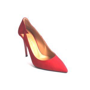 Isabelle | Shoes | Isabelle 5b Italian Red Suede Stiletto Heels Pointy ...